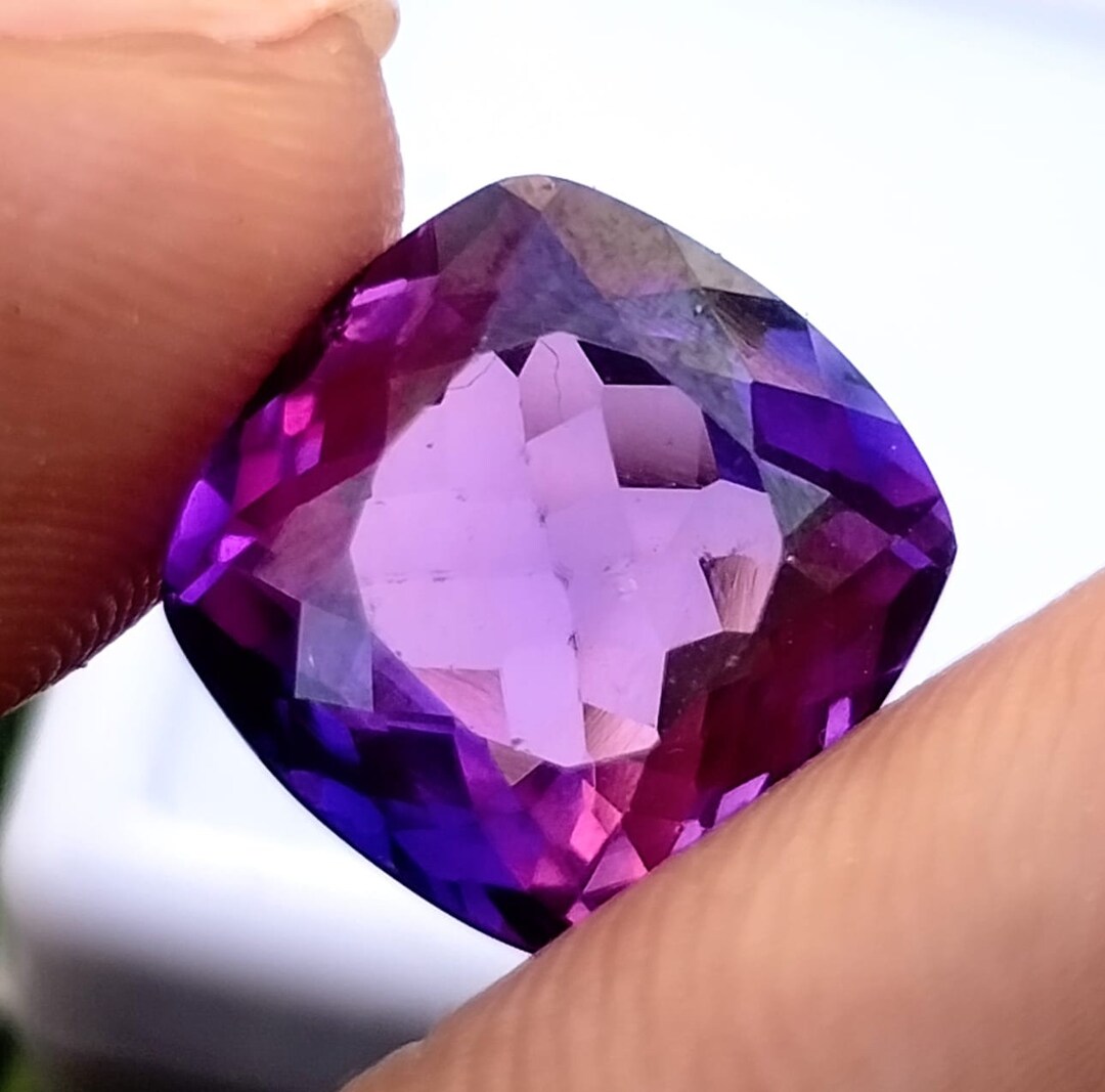 6 Ct AAA Natural Tanzanite Cushion Shape Purple Tanzanite Certified ...