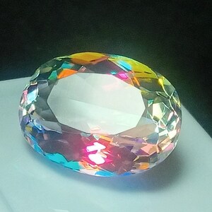 Seven Shades of Color Magical 25 Ct AAA Mystic Topaz Oval Shape Rainbow ...