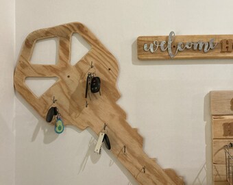 Rustic Handcrafted Bullet Key Rack on Wood Desk Paperweight Handmade ...