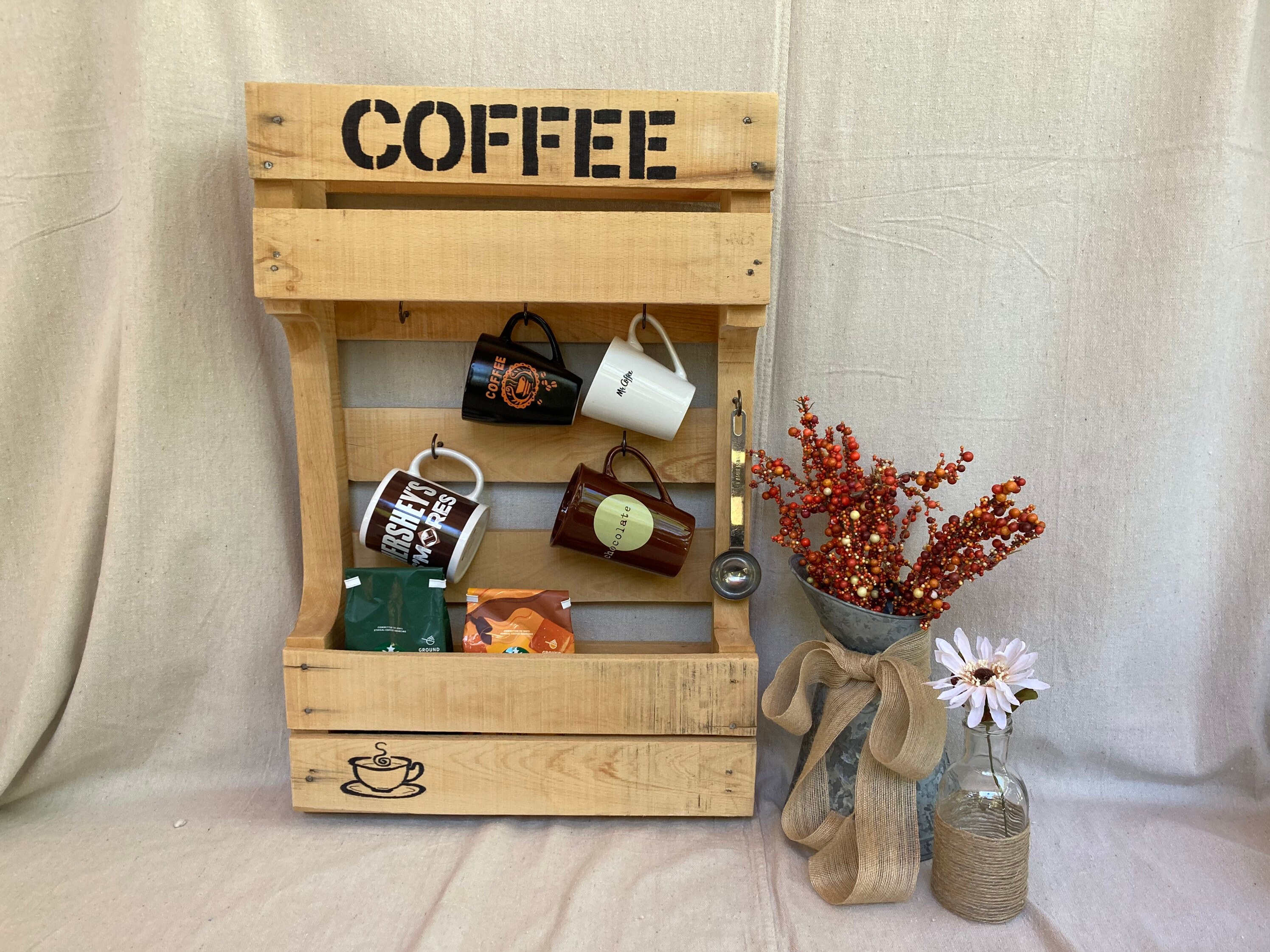 Pallet Coffee Mug Rack - Etsy