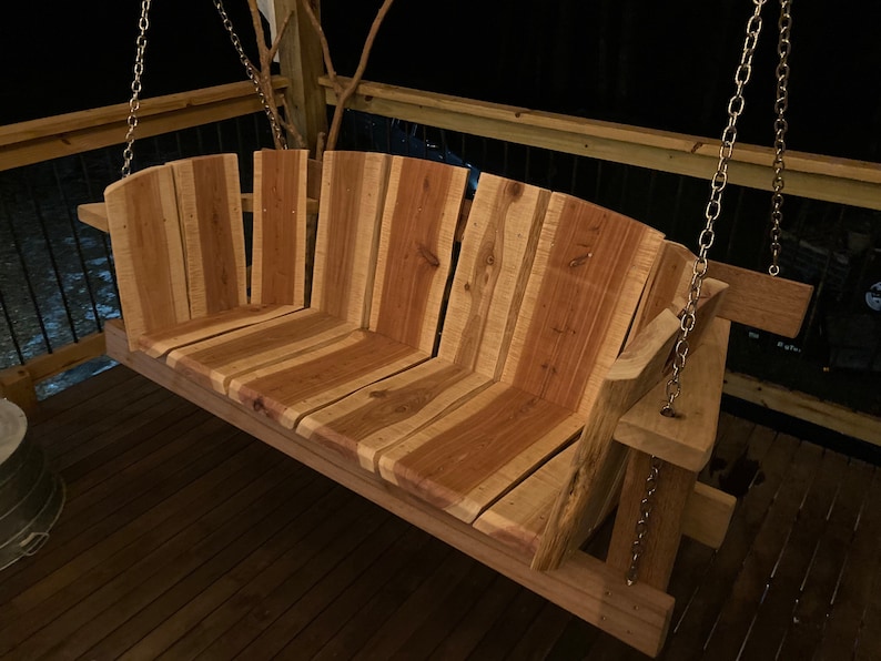 One-of-a-kind Cedar Slab Porch Swing - Etsy