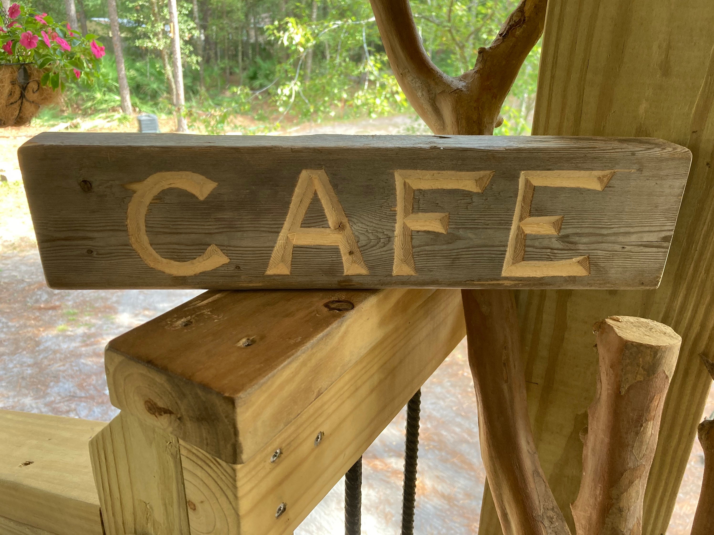 Hand-carved Rustic Cafe Sign - Etsy