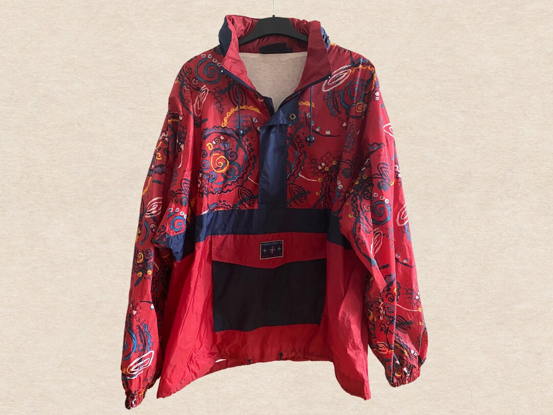 90s Vintage Patterned Rain Jacket Rain Cape Raincoat - Etsy