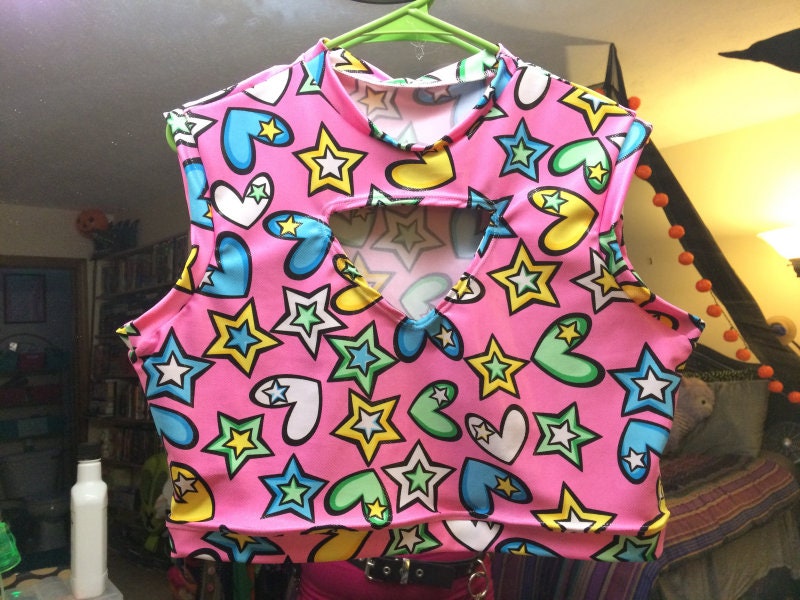 Pink Keyhole Plus Size Rave Clown Core Crop Top - Etsy