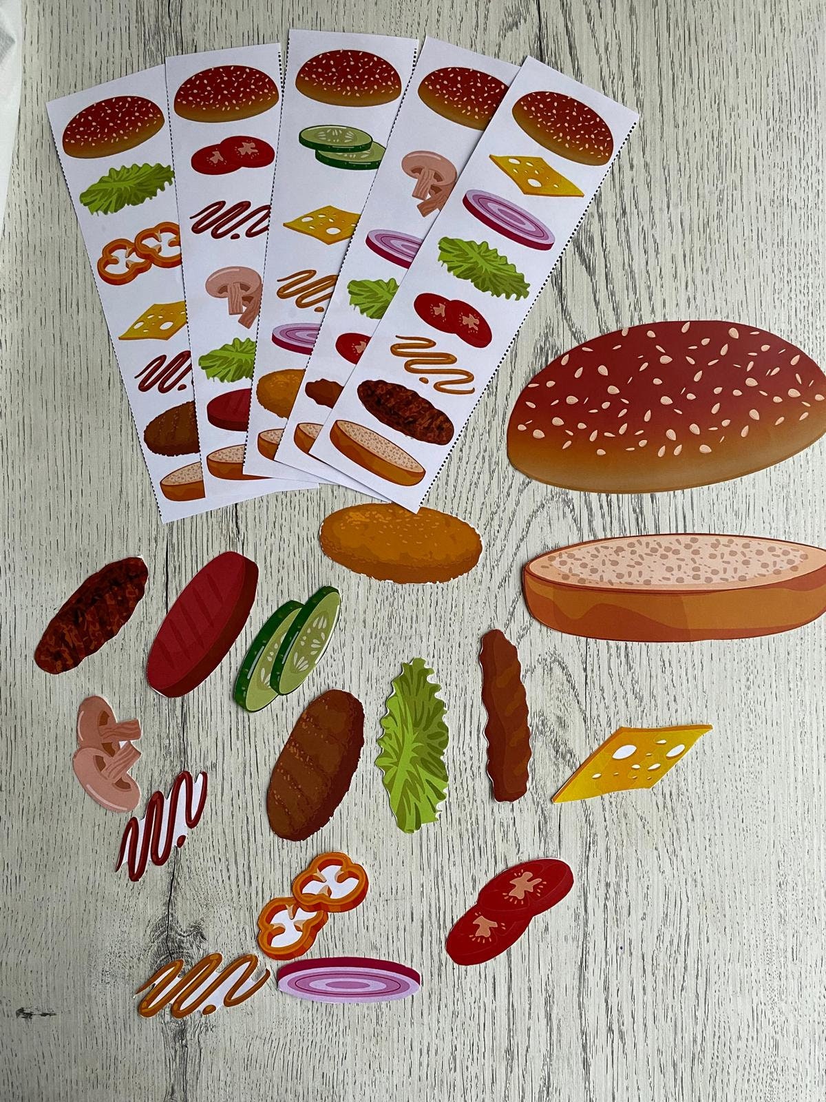 Activity for Children, Hamburger Making Game, Fun Activities - Etsy