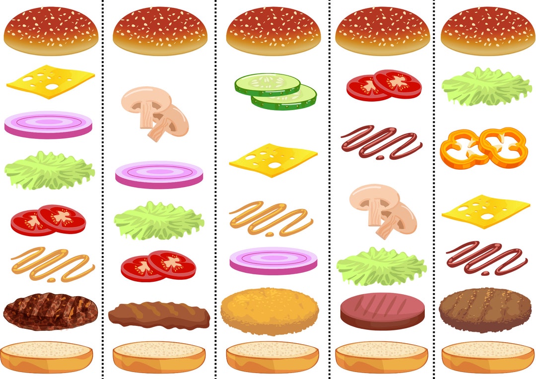 Activity for Children, Hamburger Making Game, Fun Activities - Etsy