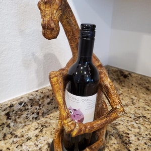GIRAFFE WINE HOLDER, Safari Wine Caddy, Giraffe Home Decor, Giraffe ...