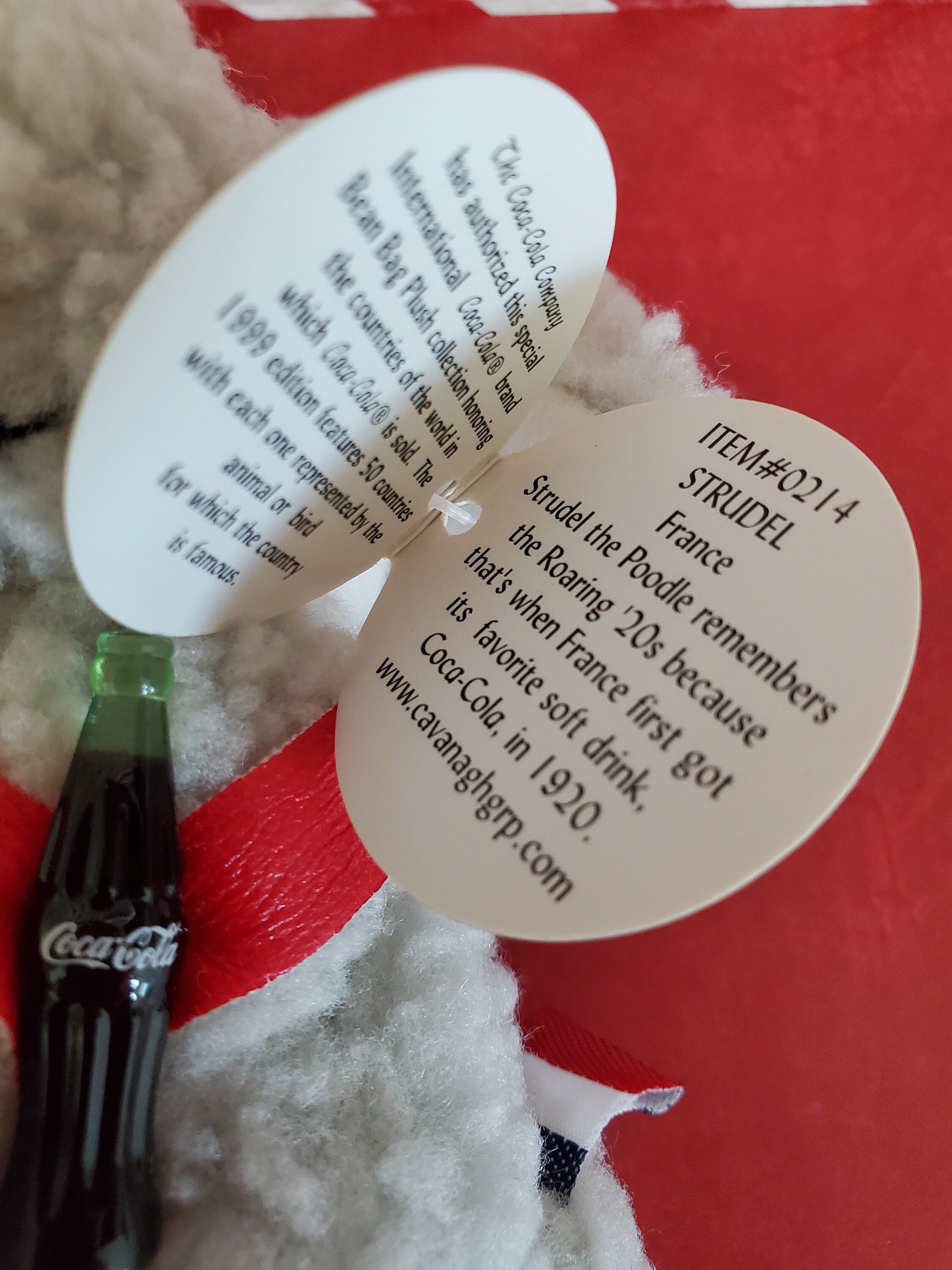 COCA COLA Poodle STRUDEL the Poodle Plush 1998 France Coca Cola Memorabilia, Coca Cola ...