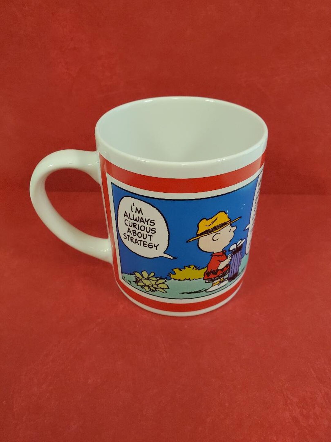 SNOOPY COFFEE MUG, Charlie Brown Mug, Peanuts Mug, Snoopy Golfing Mug ...