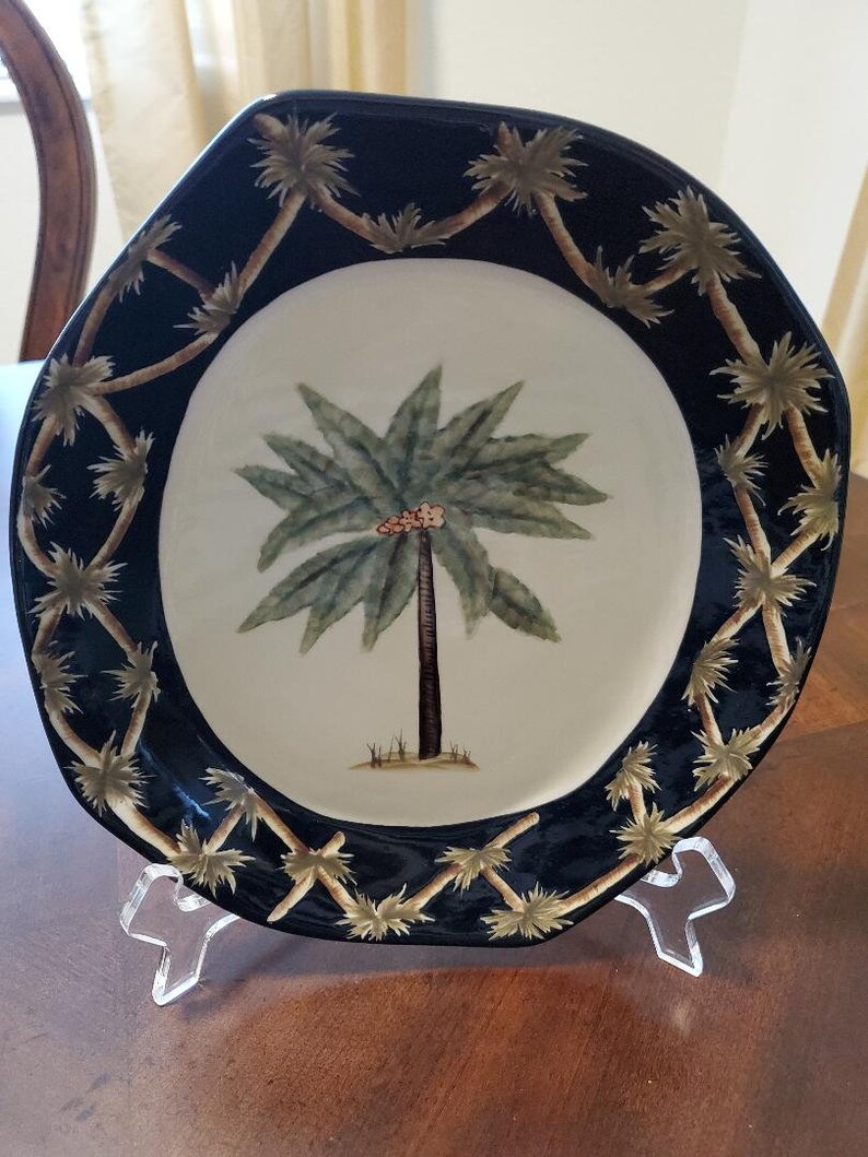 PALM TREE Plates S/2 Pacific Rim Vintage Decorative Palm Tree Plates ...