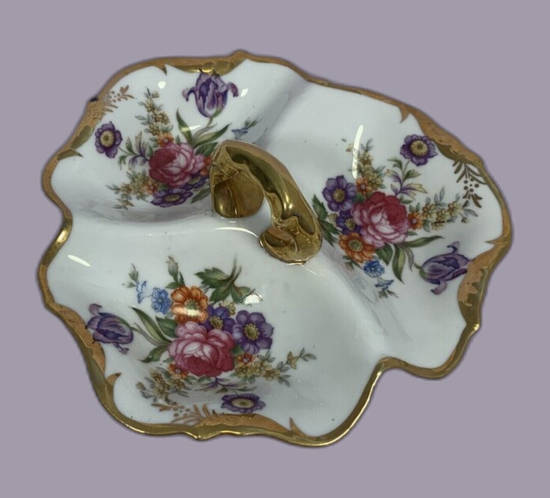 Vintage Bon Bon Dish Divided, Jewelry Trinket Dish, Serving Tray 3-part ...