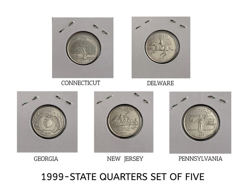STATE QUARTERS 5 Piece Set of 1999 State Quarters in the 50 - Etsy