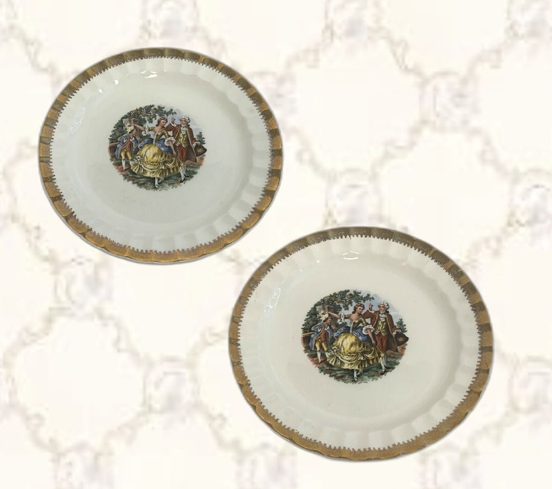CRONIN China Co. Courting Couple Plates S/2, CRONIN CHINA Colonial ...