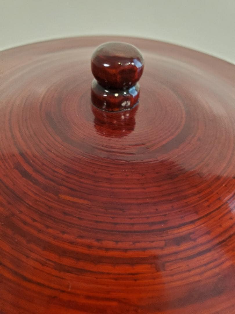 Decorative Jar With Lid, Bamboo and Wood Lacquerware Container With Lid ...