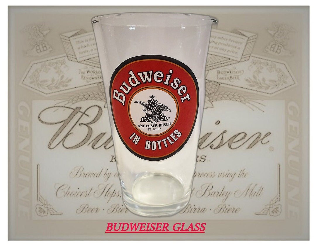 Budweiser Beer Glass Vintage 'budweiser in Bottles' Glass, Budweiser ...