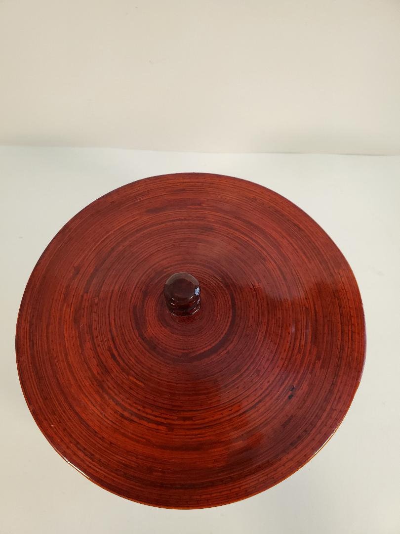 Decorative Jar With Lid, Bamboo and Wood Lacquerware Container With Lid ...