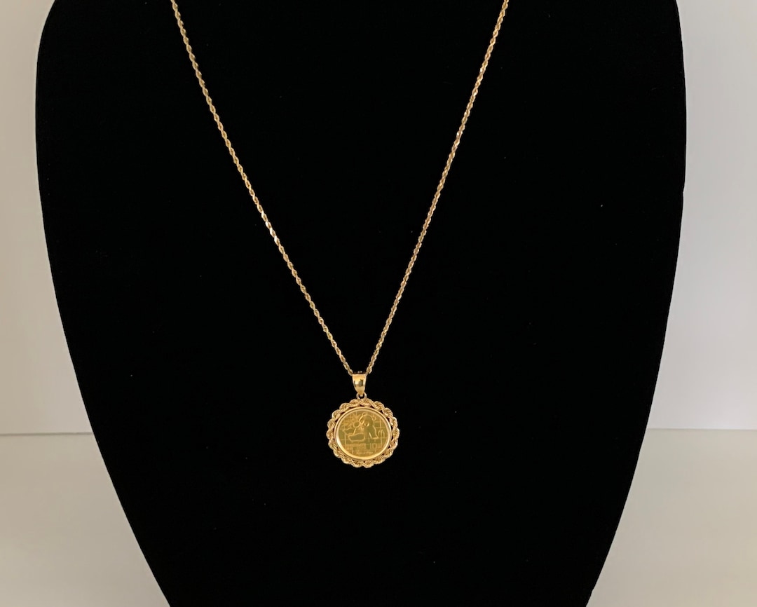 GOLD Coin Panda Coin Necklace Rare 1989 1/10 OZ 24K Solid Gold Panda 10 ...