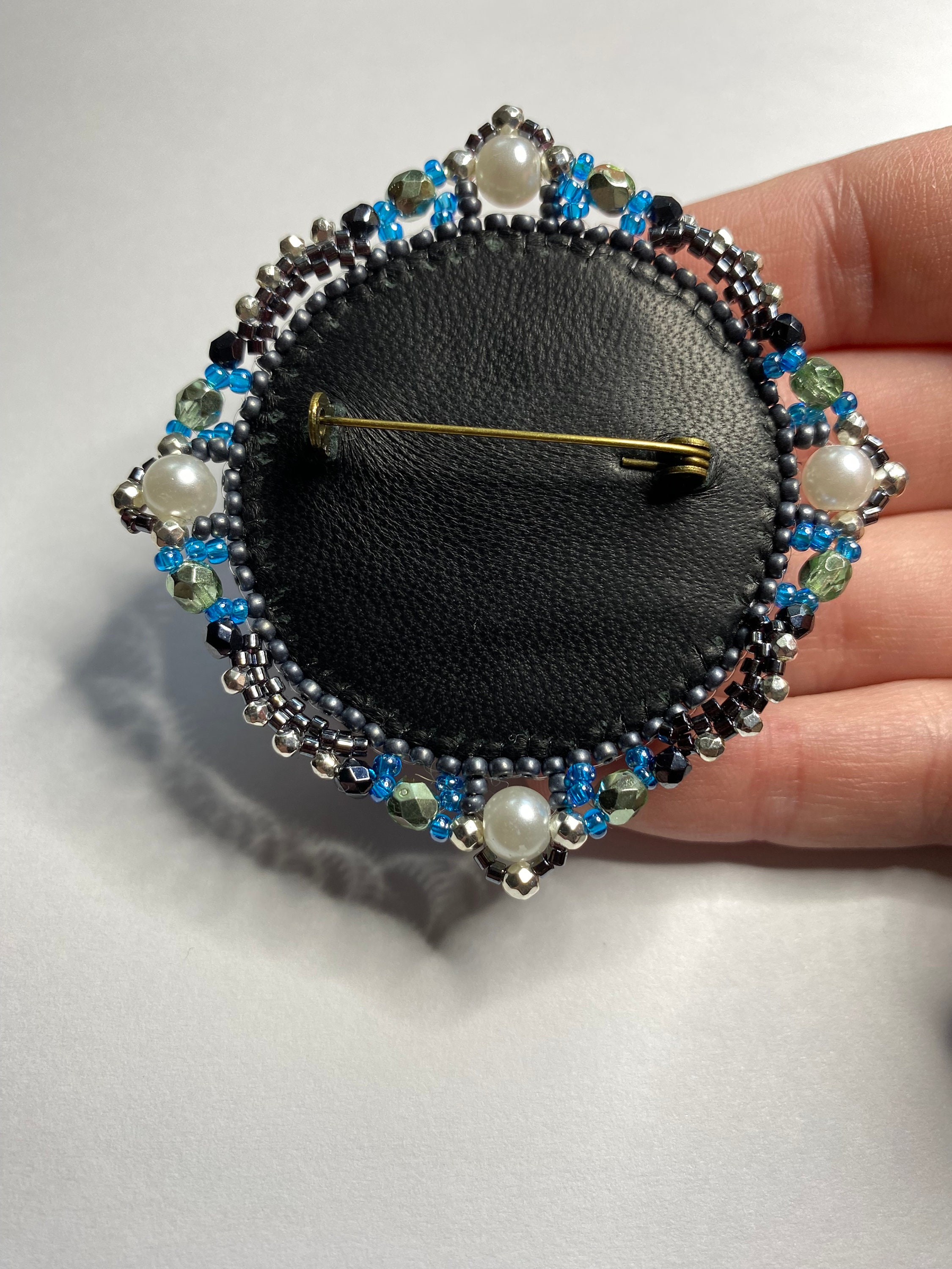 Handmade Natural Stone Broche - Etsy