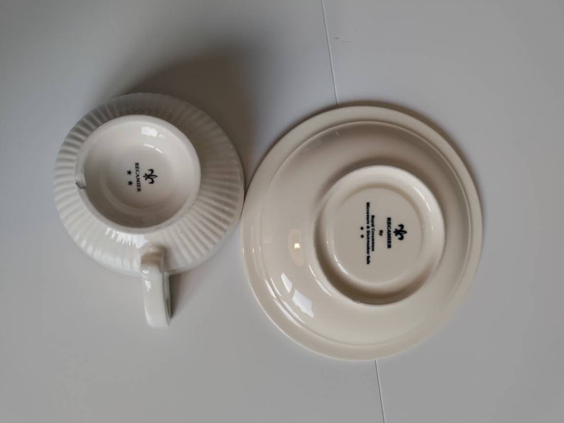 Vintage Set of Four Recamier Royal Creamware. Cup and Saucer Sets. Tea ...