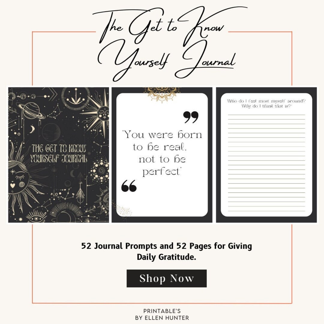 Get to Know Yourself Healing Guided Journal Prompts, Self Discovery ...