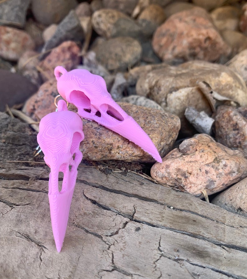 Raven Earrings 3D Printed Lightweight Gothic Over Sized - Etsy