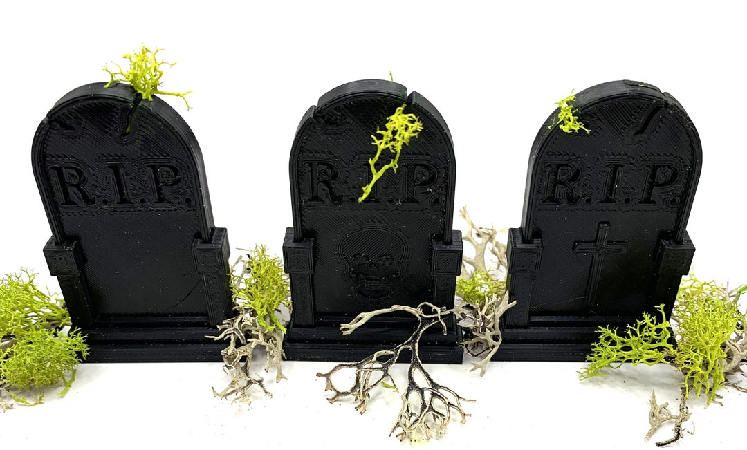 Mini Tombstones | 3D Printed | Halloween Decorations | Grave Markers ...