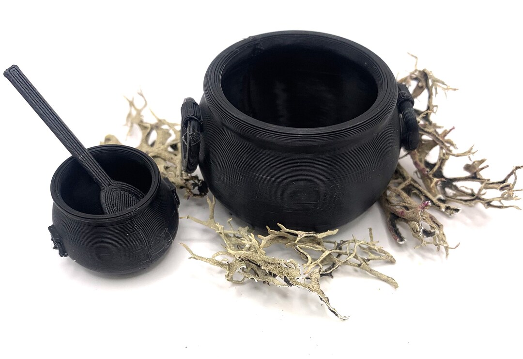 Mini Cauldrons With Spoon | 3D Printed| Halloween Mini Cauldrons ...