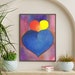 Abstract Blue Heart Digital Wall Art - Instant Download Print, Blue ...