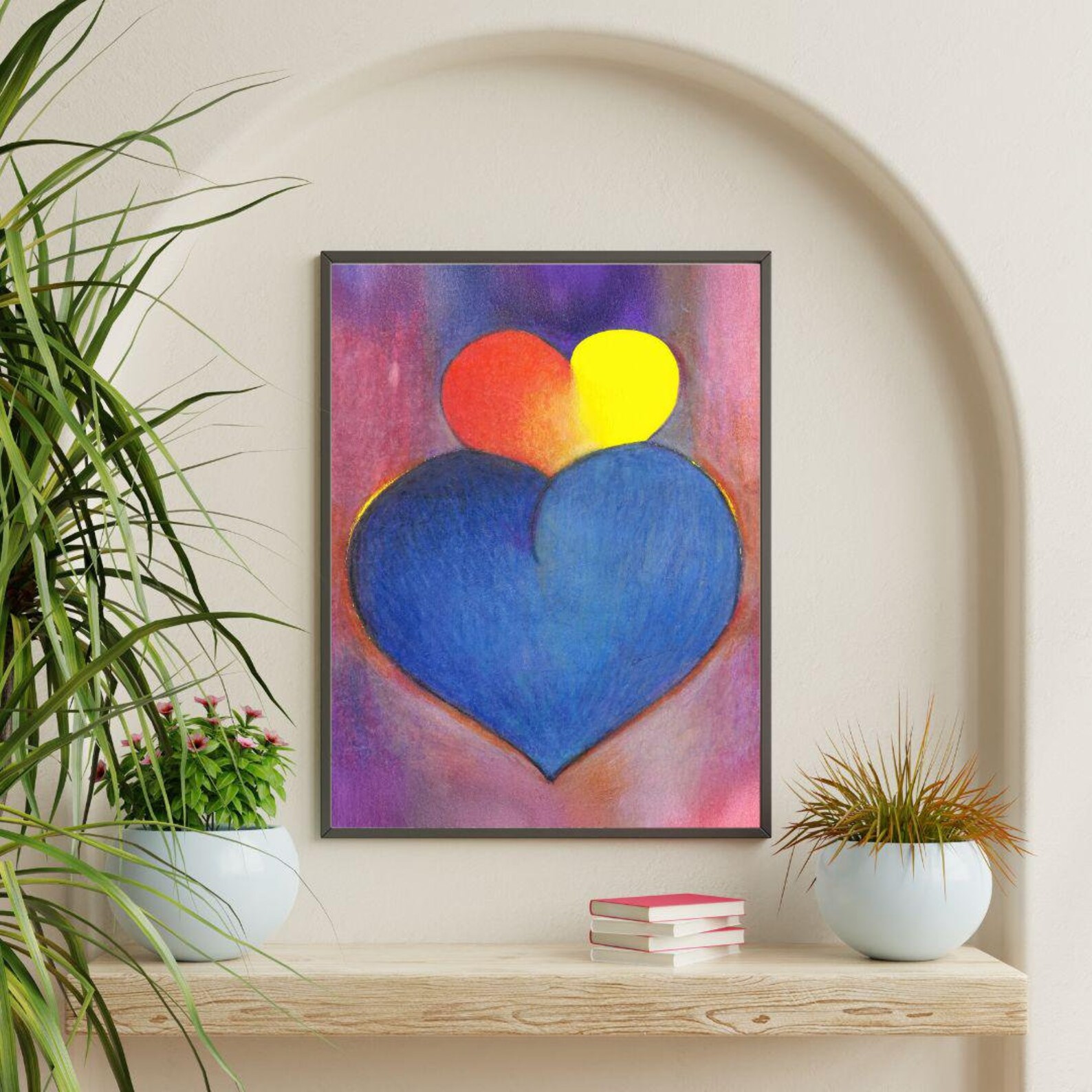 Abstract Blue Heart Digital Wall Art - Instant Download Print, Blue ...