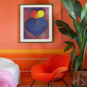 Abstract Blue Heart Digital Wall Art - Instant Download Print, Blue ...