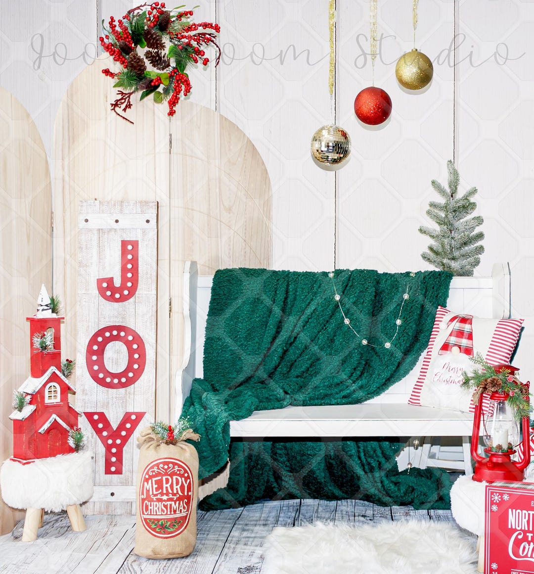 Christmas Scene Digital Backdrop, Photography Backdrop, Photoshop ...