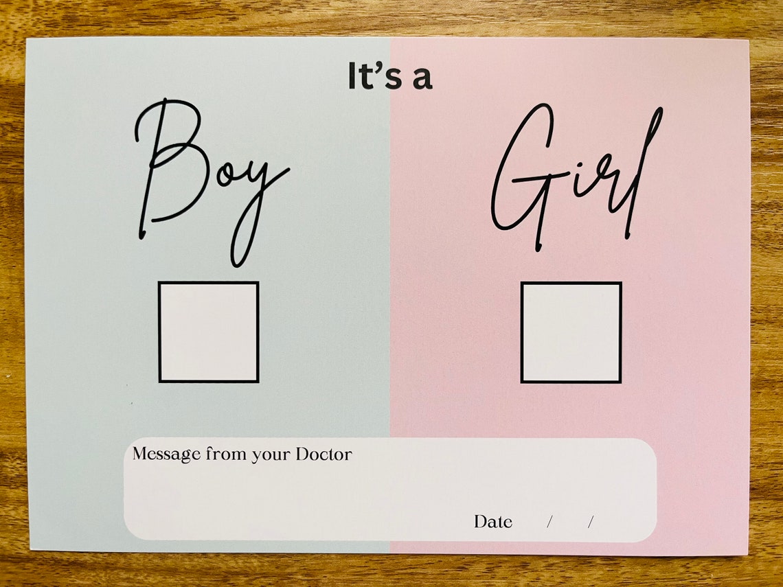 Gender Reveal Card by Your Doctor -digital - - Etsy