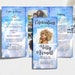 Trifold Funeral Program Template, Tri-fold Brochure, Funeral Clouds Theme, Clouds Memorial ...