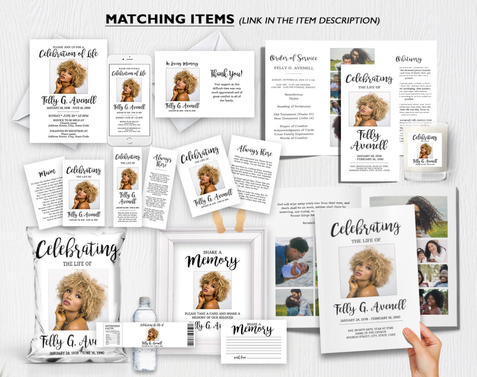 8 Page Funeral Program Template Editable Funeral Program - Etsy