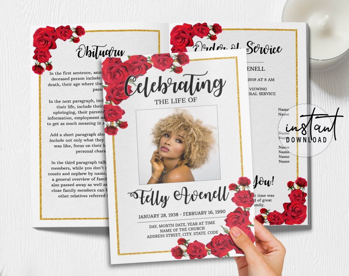 Funeral Bundle Set Funeral Program Template Funeral Program - Etsy
