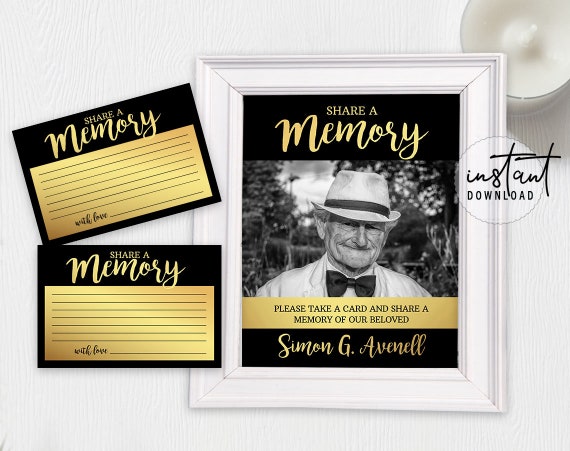 Funeral Share A Memory Card and Sign Share A Memory Template - Etsy