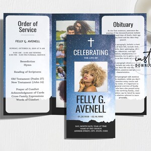 Funeral Bundle Set, Funeral Program Template, Funeral Program, Milky ...