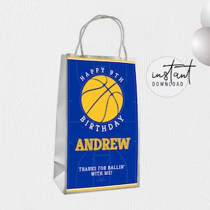 Basketball Birthday Bundle Set, Blue and Yellow Birthday Theme ...