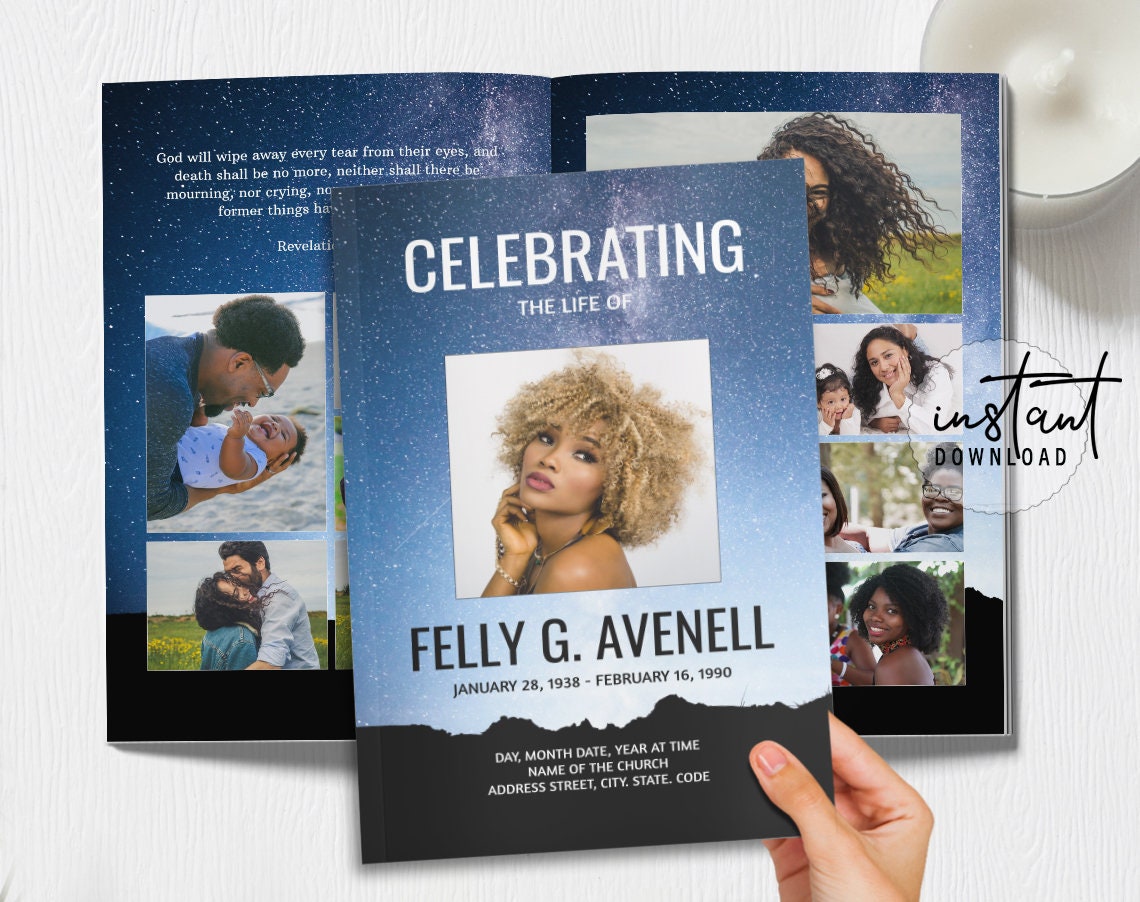 Funeral Bundle Set Funeral Program Template Funeral Program - Etsy