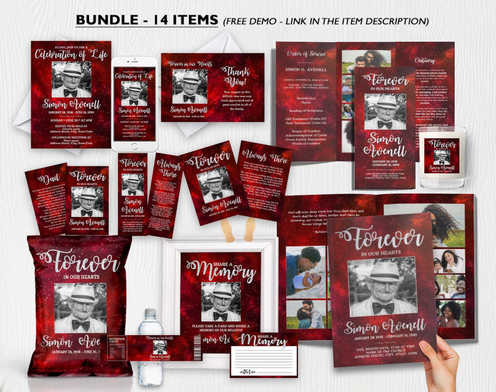 Funeral Bundle Set Funeral Program Template Funeral Program - Etsy