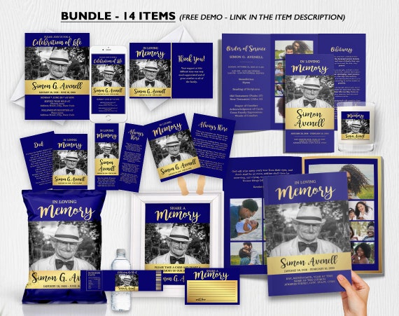 Funeral Bundle Set Funeral Program Template Funeral Program - Etsy