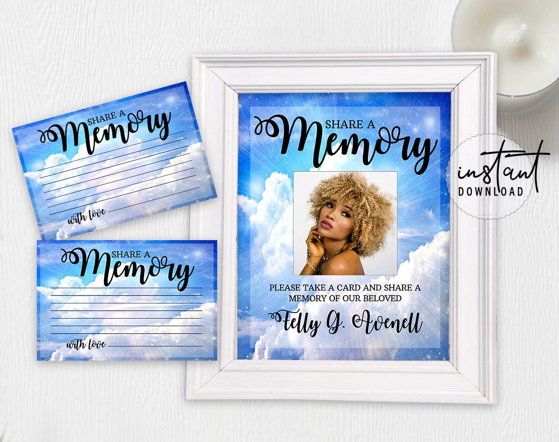 Funeral Share A Memory Card and Sign Share A Memory Template - Etsy