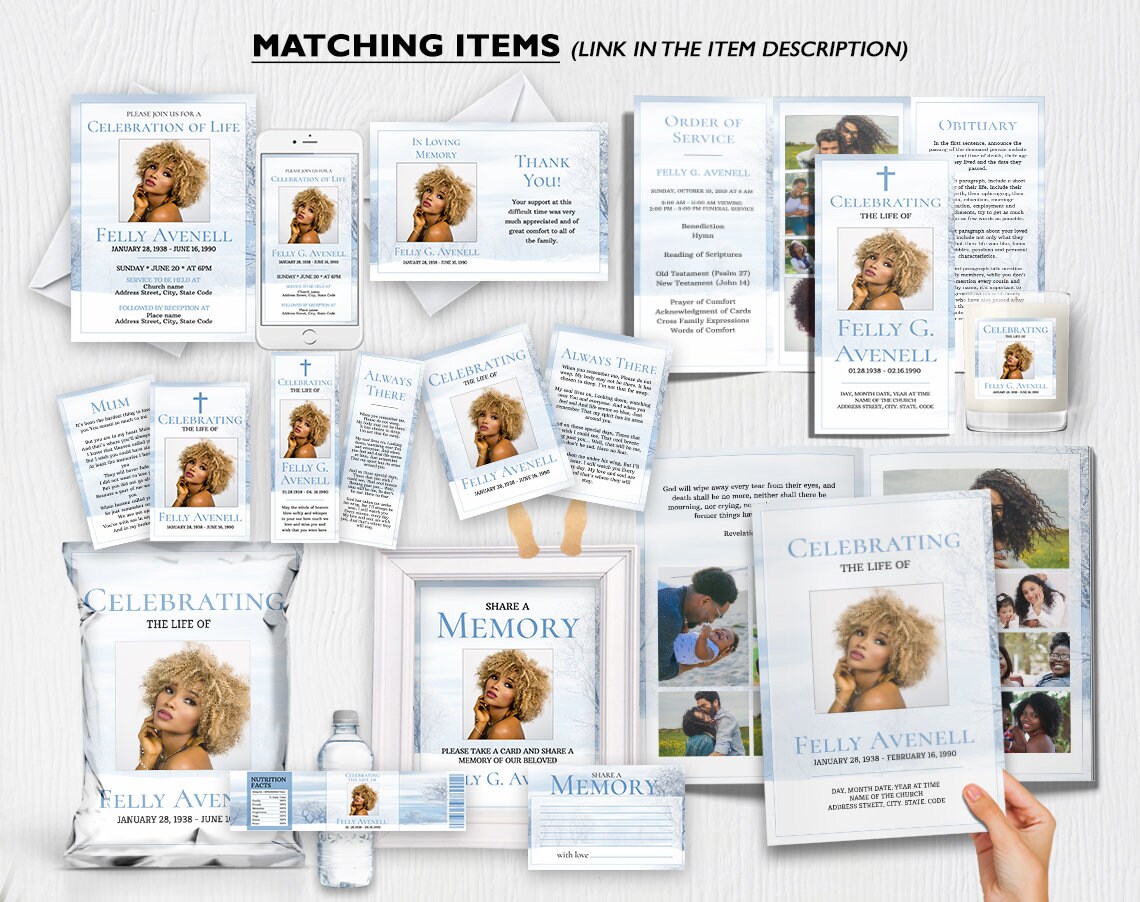 8 Page Funeral Program Template Editable Funeral Program - Etsy