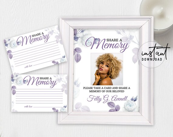 Funeral Share A Memory Card and Sign Share A Memory Template - Etsy
