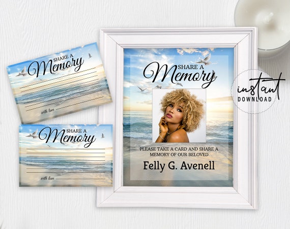 Funeral Share A Memory Card and Sign Share A Memory Template - Etsy