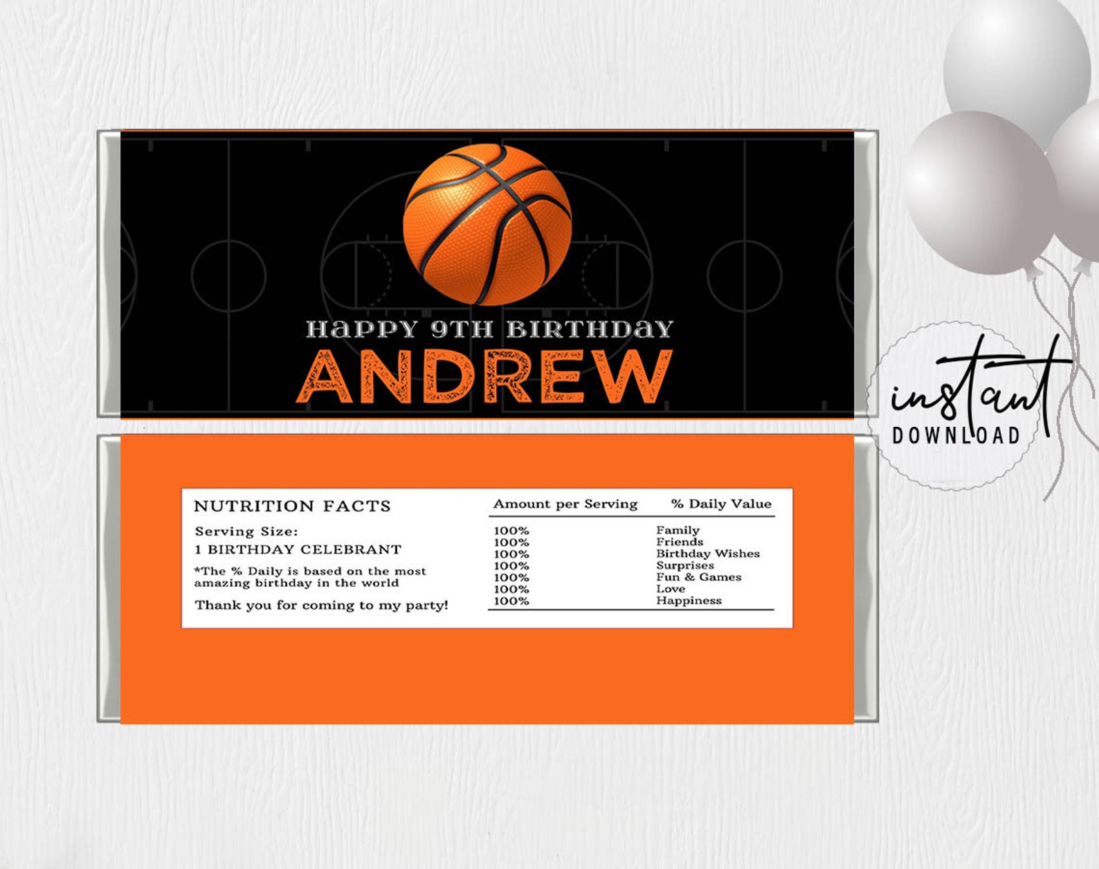 Basketball Birthday Bundle Set, Basketball Birthday Theme, Instant ...