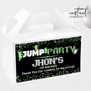 Jump Gable Box Label Jump Birthday Theme Gable Box Party - Etsy