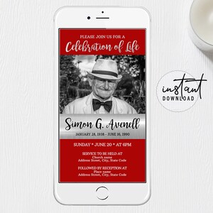 Funeral Bundle Set, Funeral Program Template, Red and Silver Funeral ...