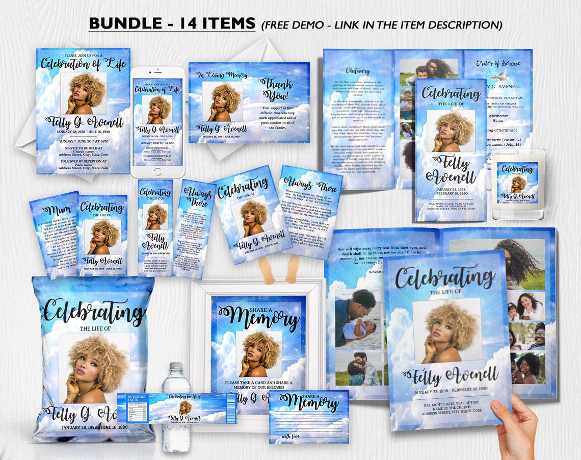 Funeral Bundle Set Funeral Program Template Funeral Program - Etsy