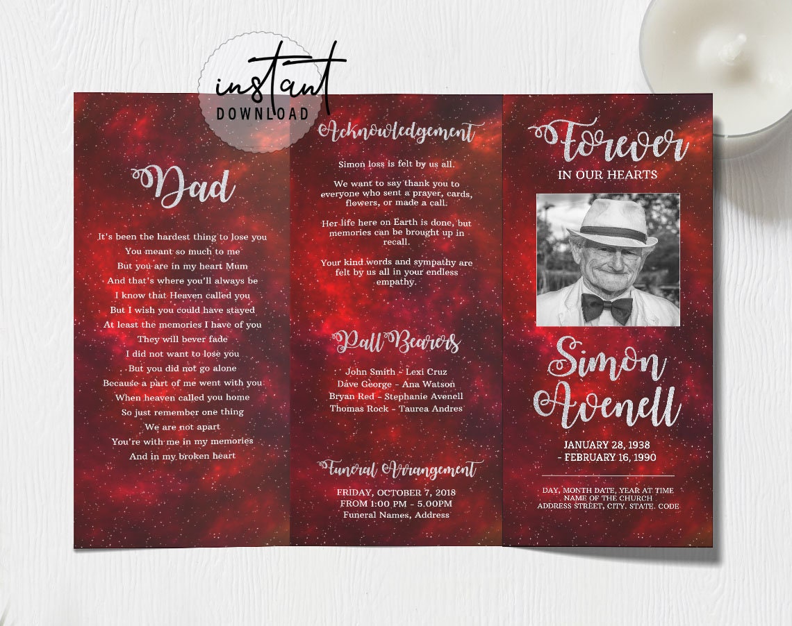 Funeral Bundle Set Funeral Program Template Funeral Program - Etsy